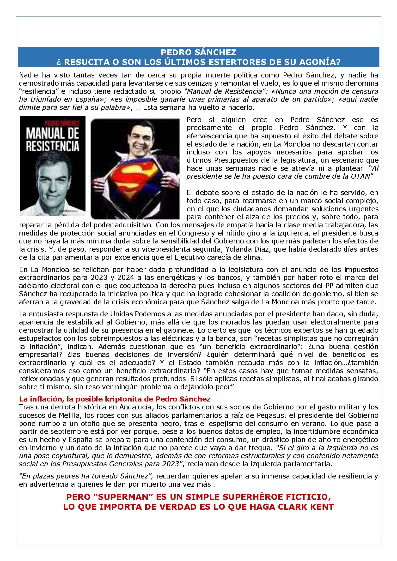 PEDRO SÁNCHEZ ¿ RESUCITA O SON LOS ÚLTIMOS ESTERTORES DE SU AGONÍA ...