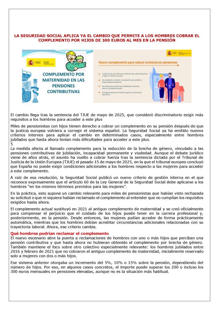 LA SEGURIDAD SOCIAL APLICA YA EL CAMBIO QUE PERMITE A LOS HOMBRES ...